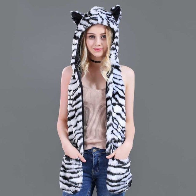 Faux Fur Animal Ear Flaps Gloves | Grumps Collection